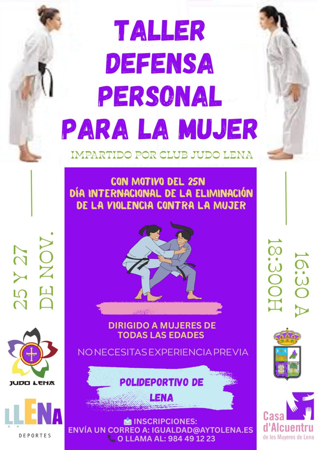 El Club Judo Lena impartirá un taller de autodefensa femenina con ...